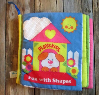 Vintage 80s Playskool First Baby Cloth Book Fun with Shapes Touch Feel ...
