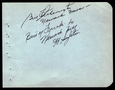 Harry Singleton Seton Hall HOF Signed 4 x 5" Autograph Book Page *AB759 ...
