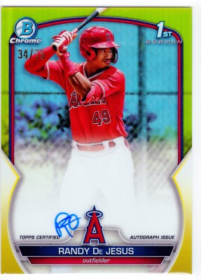 2023 Bowman Chrome 1st Autographs Yellow #CPARD Randy De Jesus Angels ...