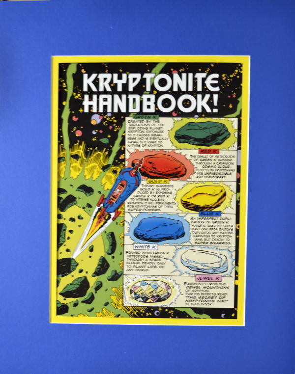 SUPERMAN KRYPTONITE HANDBOOK PRINT PROFESSIONALLY MATTED White Red Gold Jewel K | eBay