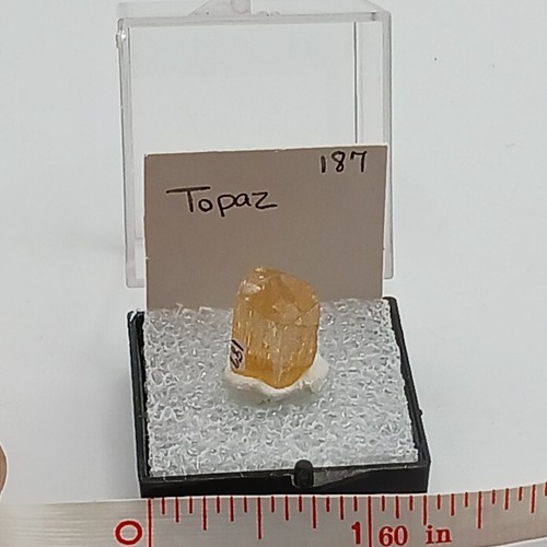 Topaz crystal, thumbnail, strong color, Origin Unknown In Perky Display ...