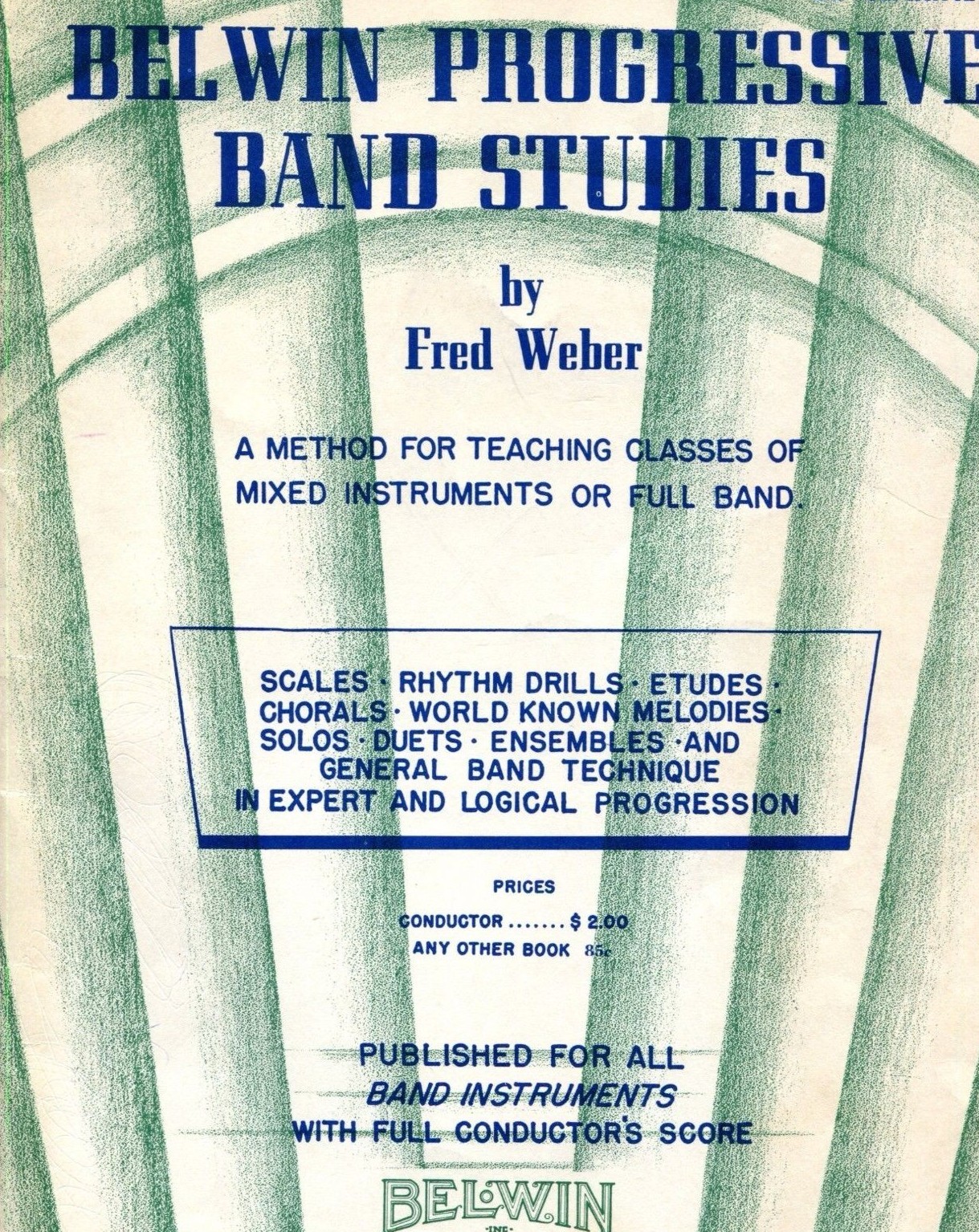 "BELWIN PROGRESSIVE BAND STUDIES" MUSIC BOOK FOR BARITONE T.C.-BRAND ...