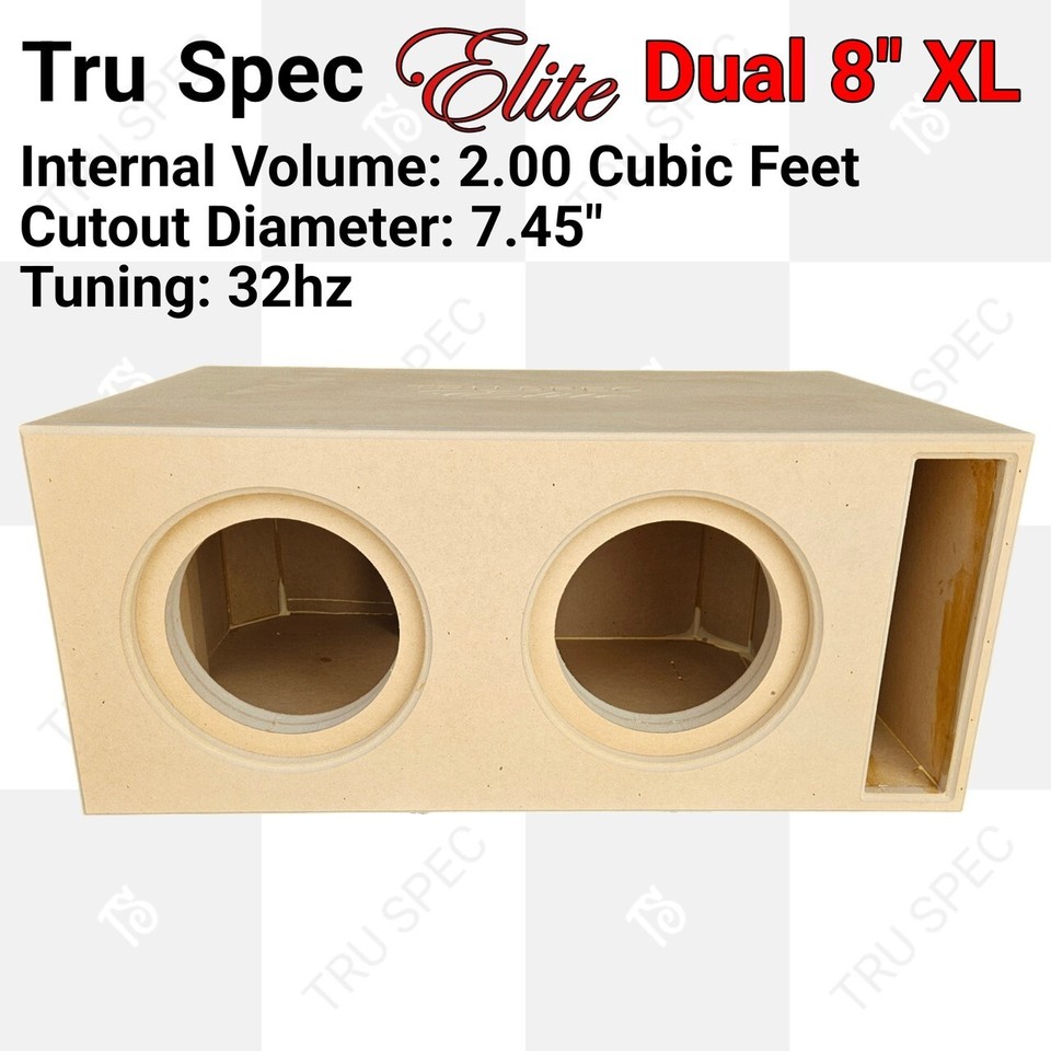 TRU SPEC ELITE Prefab Dual 8" Subwoofer Enclosure Box Sundown X | eBay
