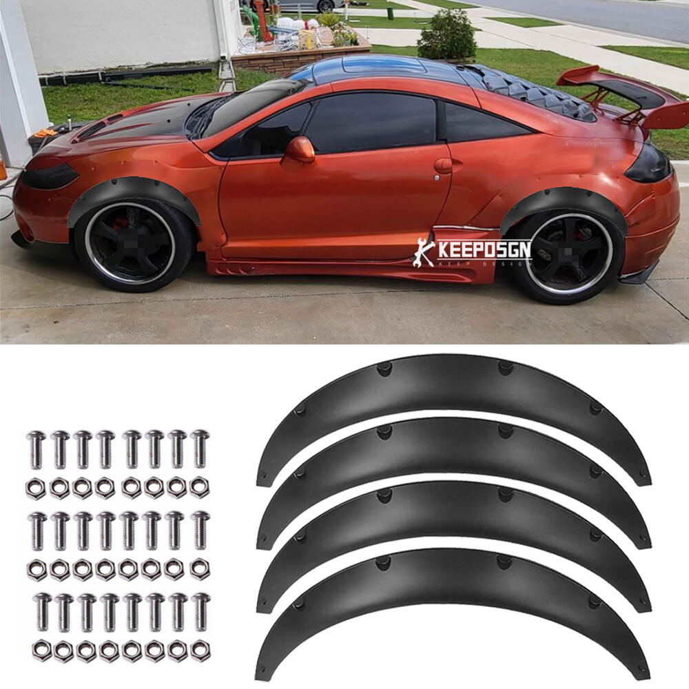 4PCS Fender Flares 3.5" Extra Wide Body Kit Wheel Arches For Mitsubishi ...