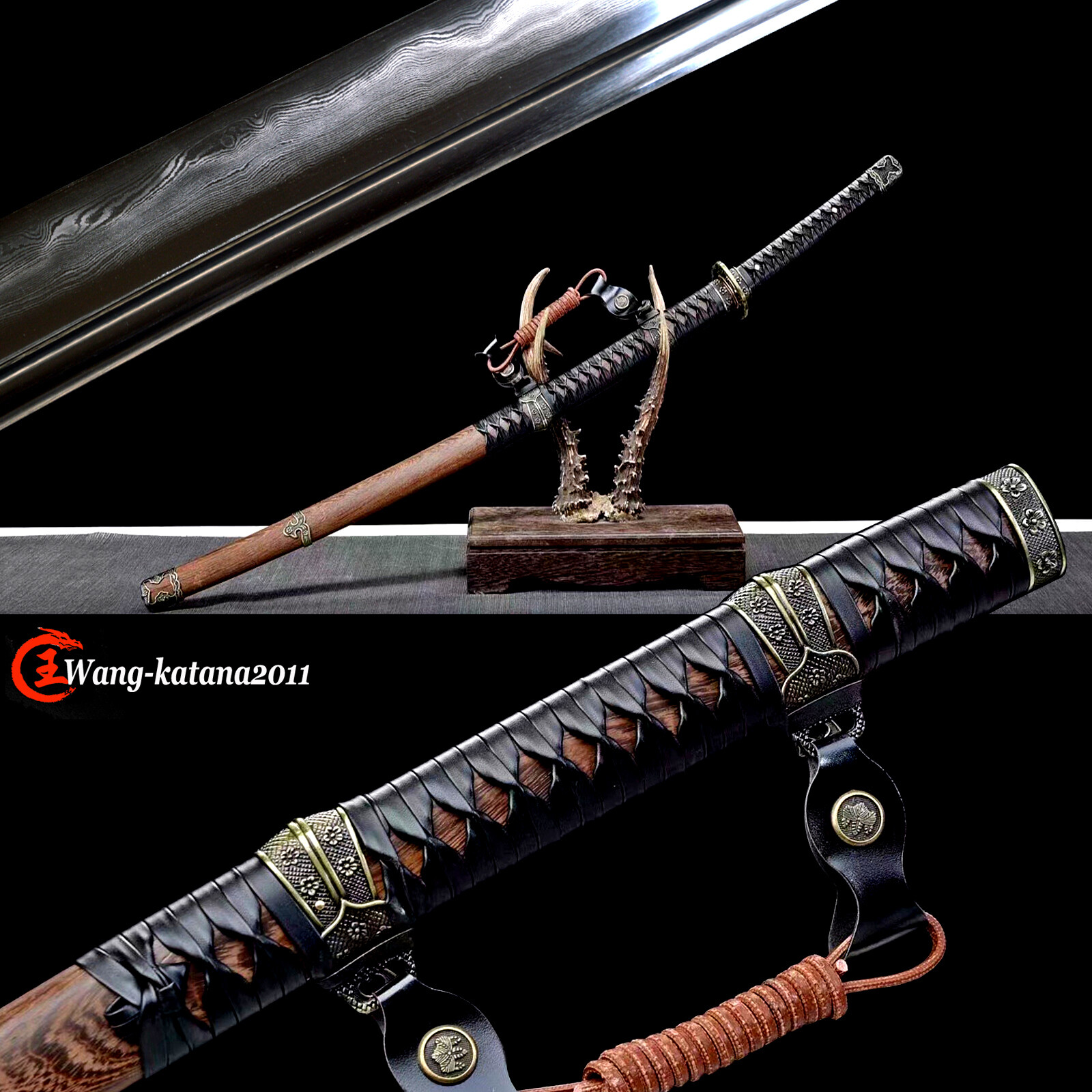 Tachi Clay Tempered Folded Steel Sharp Japanese Samurai Katana Sword ...