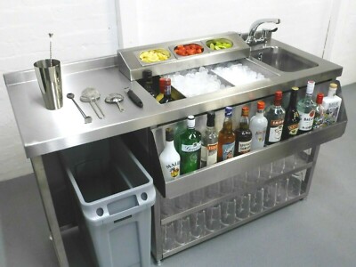 Modular Cocktail Station, Insulated Ice Well & Bar Sink With Hygienic ...
