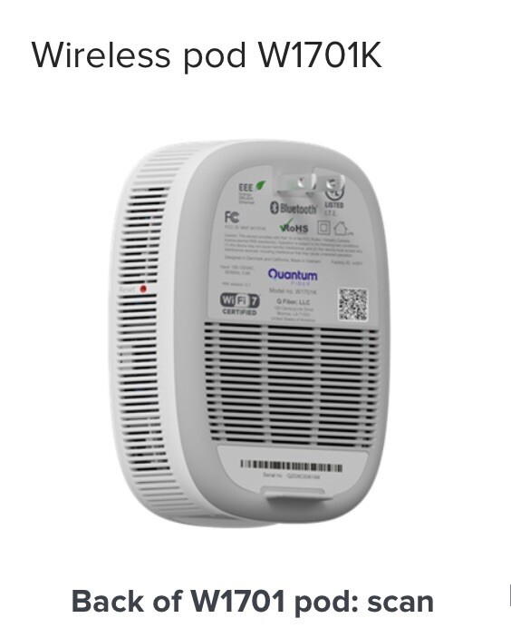 Centurylink Quantum Fiber WiFi-7 Network W1701k Wireless POD Beacon ...