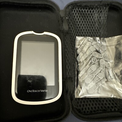 One Touch Verio Blood Glucose Meter Device with Zippered Hardback Case ...