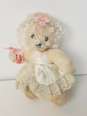 VINTAGE RONI TOY TEDDY BEAR STUFFED ANIMAL PLUSH WEDDING BRIDE | eBay
