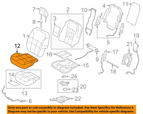 FORD OEM 12-14 Edge Front Seat-Seat Cover Left CT4Z7862901AB | eBay