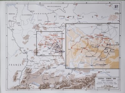 MODERN WEST POINT MAP NAPOLEONIC WARS JENA CAMPAIGN 1806 BRUNSWICK ...