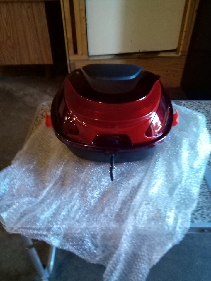 Red Motorcycle Scooter Rear Trunk Tail Box Luggage Case with Reflector ...