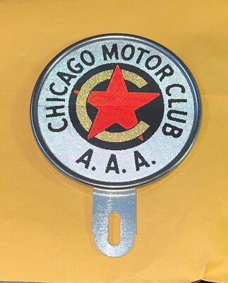 Vintage AAA Chicago Motor Club LICENSE PLATE TOPPER Reflexite MINT ...
