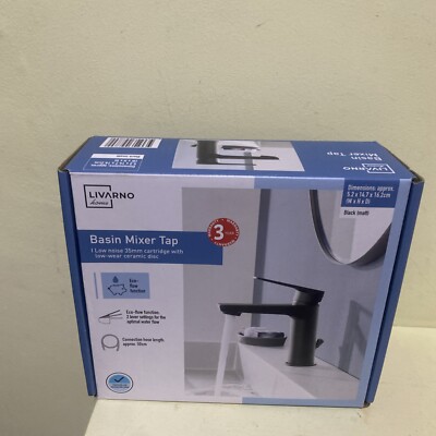 Livarno Home Basin Mixer Tap 5.2x14.7x16.2cm Matt Black | eBay UK