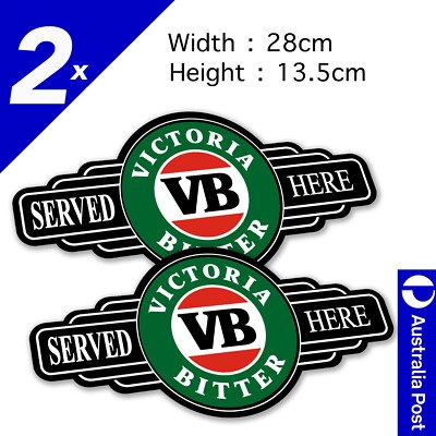 VB Logo Sticker Suit Bar Camping Victoria BitterCar Served Here Sign x2 ...