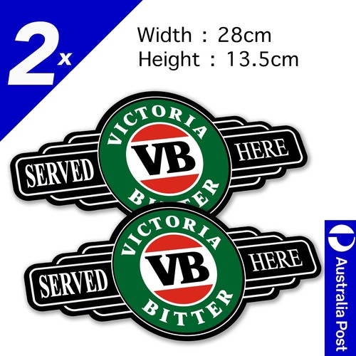 VB Logo Sticker Suit Bar Camping Victoria BitterCar Served Here Sign x2 ...