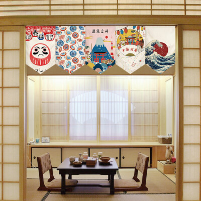 1X Ethnic Japanese Retro Triangle Hanging Flag Curtain Noren Valance ...