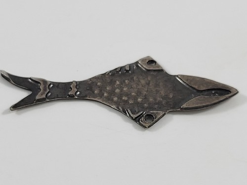 Vintage Pendant Charm Handmade Signed Makers Mark Fish Native American ...