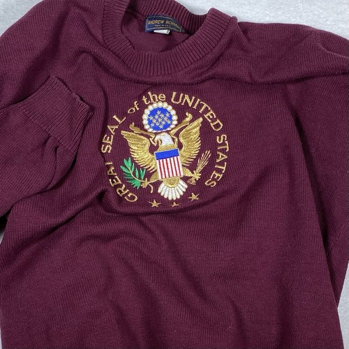 Andrew Rohan Men's United States Great Seal Red Crewneck Long Sleeve ...