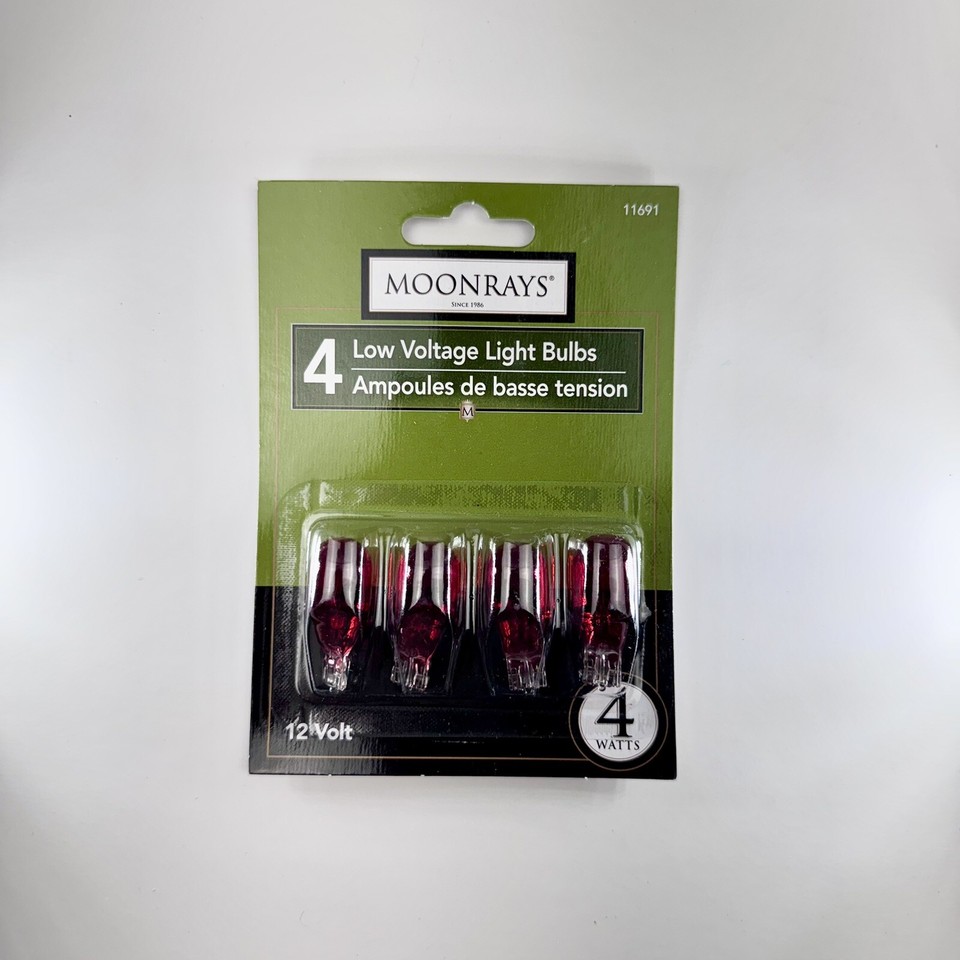 Moonrays 4 Low Voltage Light Bulbs Red 12 Volts 4 Watts 10 Packs (4 ...