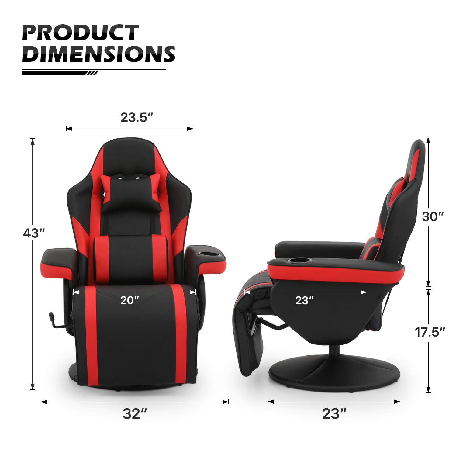 [LUMBAR SUPPORT+HEADREST]Gaming Computer Chair Ergonomic Recliner PC ...