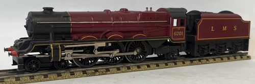 3 RAIL CONVERTED Triang R258 Princess Class 4-6-2 6201 OO Maroon Loco ...