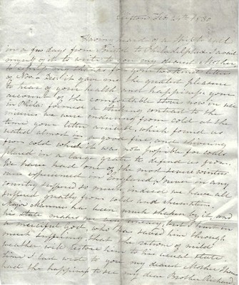 Manners, Mary Rush, 1830 Letter by Daughter and Granddaughter of ...