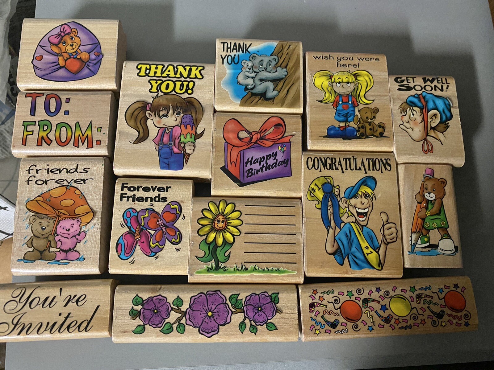 VTG 1999 Sky Kids Rubber Stamps. Lot of 15! | eBay