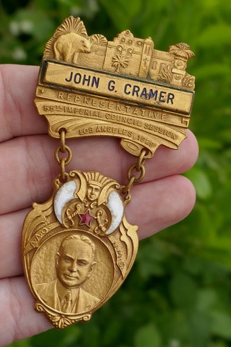 1929 Representative John G. Cramer 55th Imperial Council Session Medal ...