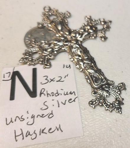 Vtg Mostly Miriam Haskell Cross Necklace Pendant Filigree Jewelry ...