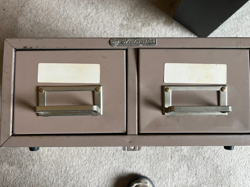 Vintage Steelmaster Industrial Double Drawer Library Index Card File ...