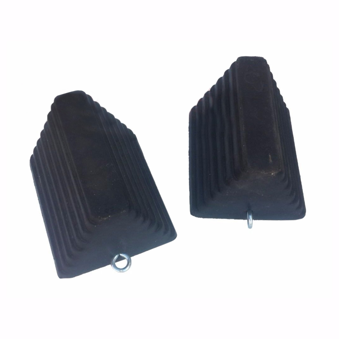 Wheel Chock Set (SET OF 2) NEW STEP STYLE H/D Rubber Tire | eBay