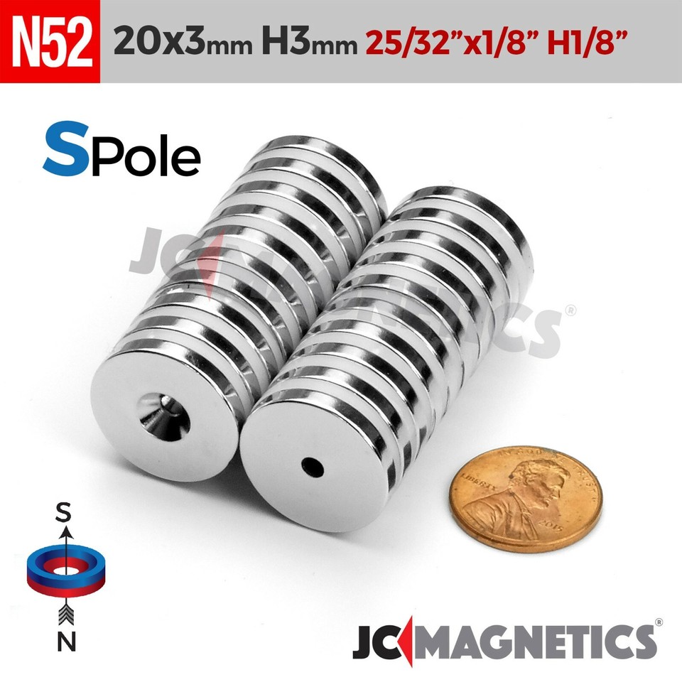 Rings Countersunk N52 Super Strong Rare Earth Neodymium Magnet North ...