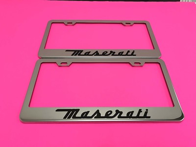 2x MASERATI - STAINLESS STEEL Chrome Metal License Plate Frame w/Screw ...