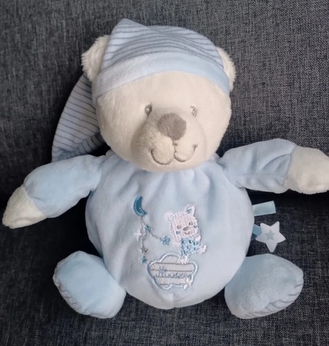 430🌟Doudou Peluche Boule MAX ET SAX Ours Bleu Rayé MOON Lune Étoile | eBay