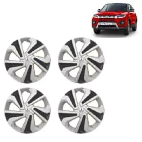 Wheel Cover Caps Clip Type 12 Inches (Double Colour Silver-Black) for ...