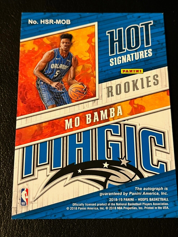 2018-19 Panini NBA Hoops Hot Signatures Rookies Mo Bamba #HSR-MOB Auto ...