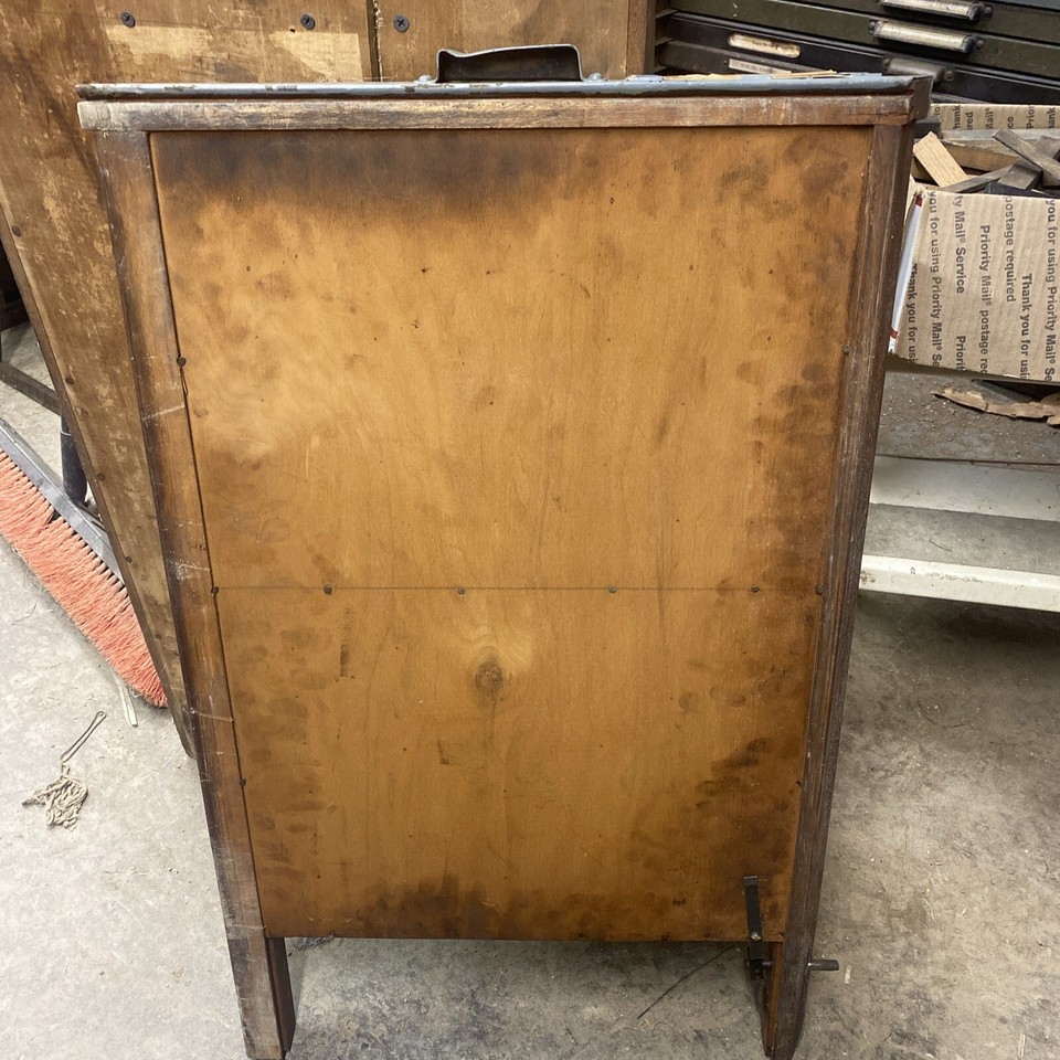 Wooden Printers Drawer Letterpress Type Set Tray Shadow Box Lino type ...