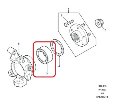 BEARMACH RFC000010 Front/Rear Hub Bearing 1996-2006 Freelander, 2008 ...
