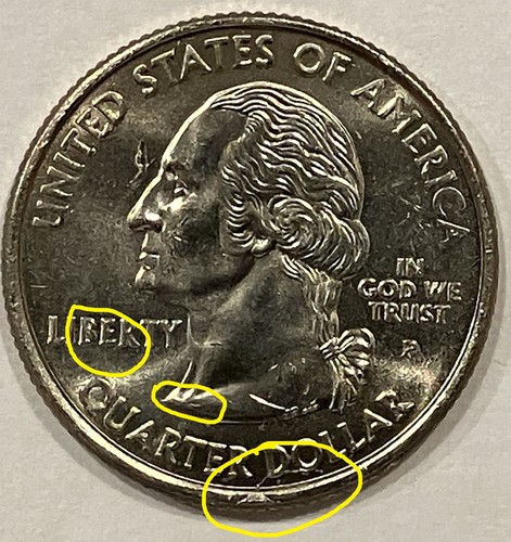 2007P UTAH CUD & DIE CRACKS STATE QUARTER MULTI ERRORS: RIM CUDBU 1064 ...