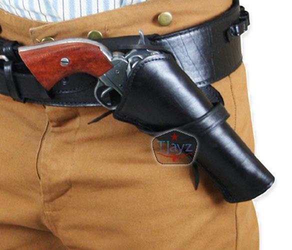 OUTLAW CROSS DRAW WESTERN COWBOY 100% THICK QUALITY LEATHER PISTOL SASS ...