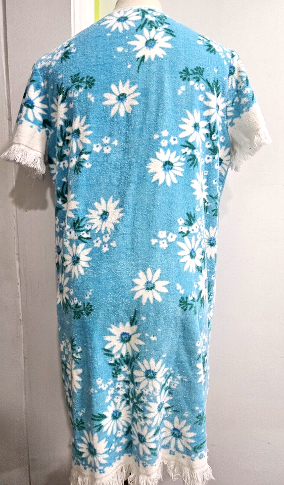 70s Towel Terry Cloth Coverup Tunic Beach Dress Zip Front S-M | eBay