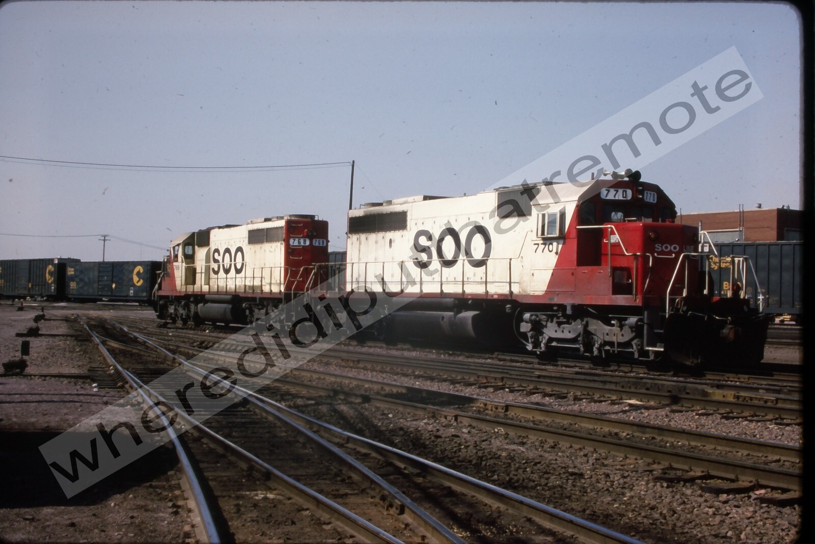 Original Slide Soo Line SOO No. 770 768 EMD SD40-2 Proviso ILL 4-1986 ...