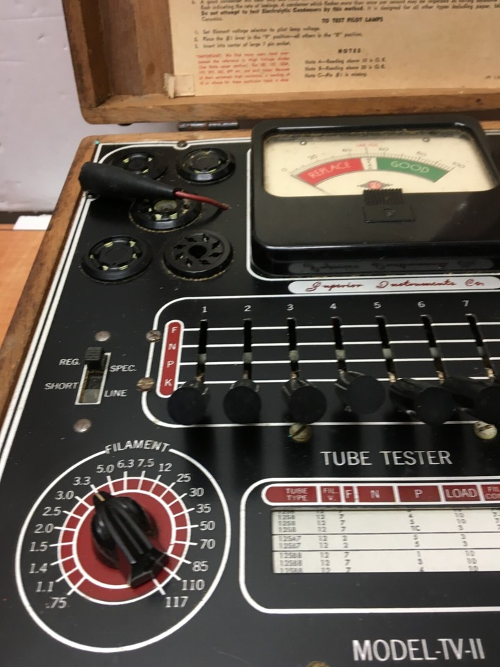 VINTAGE Superior Inst Co. Model TV-11 Vacuum Tube Tester for PARTS | eBay