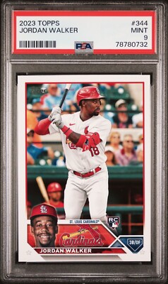 JORDAN WALKER ROOKIE RC 2023 Topps Series 2 #344 PSA 9 MINT Cardinals ...