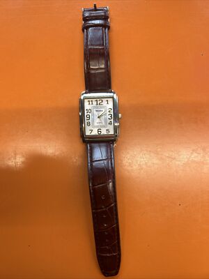 Vextra Stainless Steel Watch Vintage Genuine Leather Band Made in Japan ...