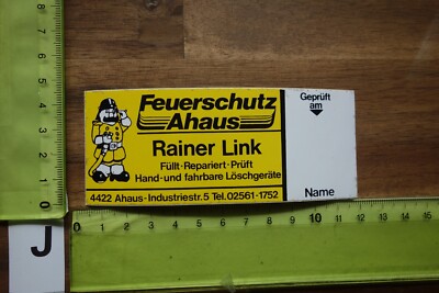 Alter Aufkleber Rettungsdienst Feuerwehr FEUERSCHUTZ AHAUS Rainer Link ...