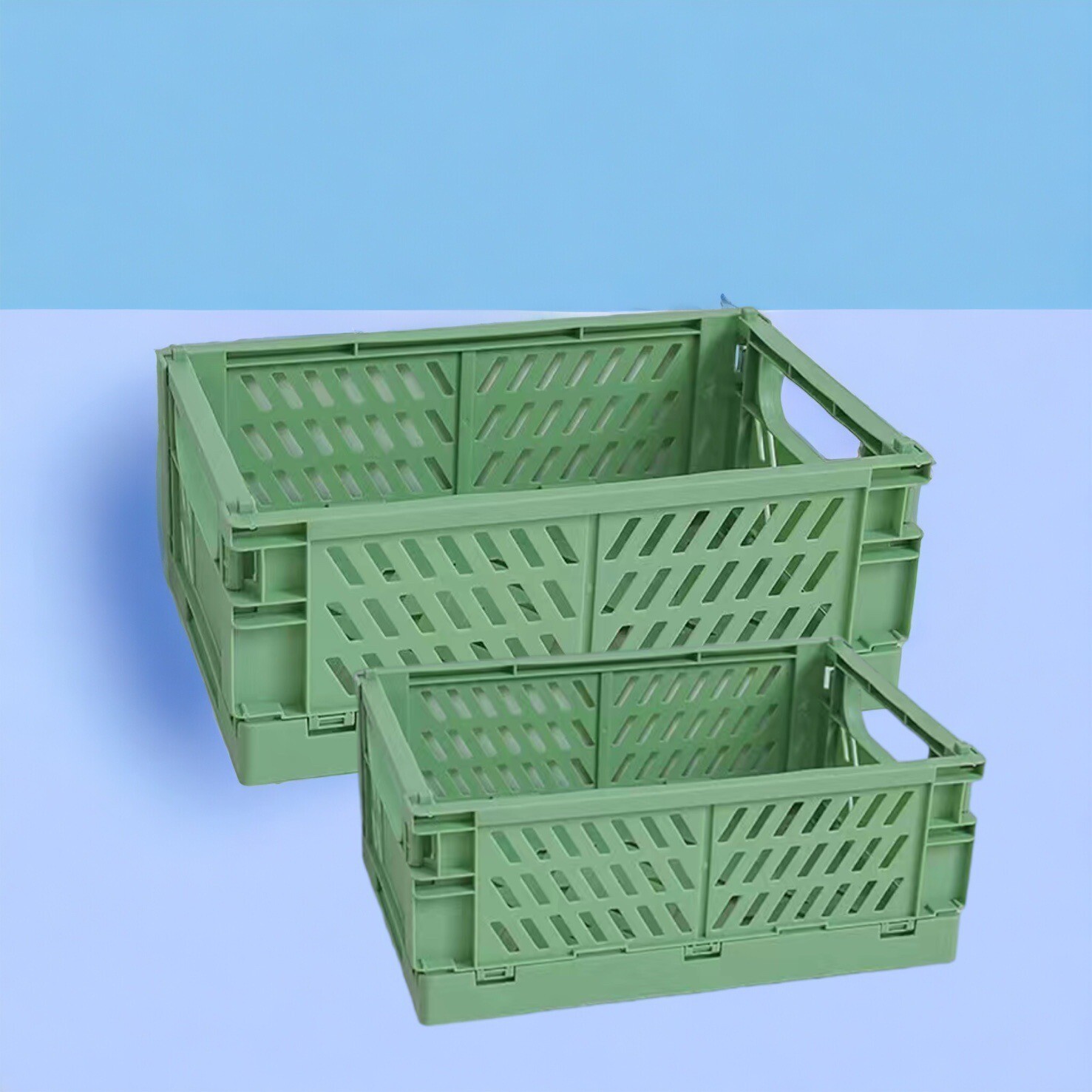 2 Collapsible Storage Box Organizer Basket Folding Small & Mini Bin ...