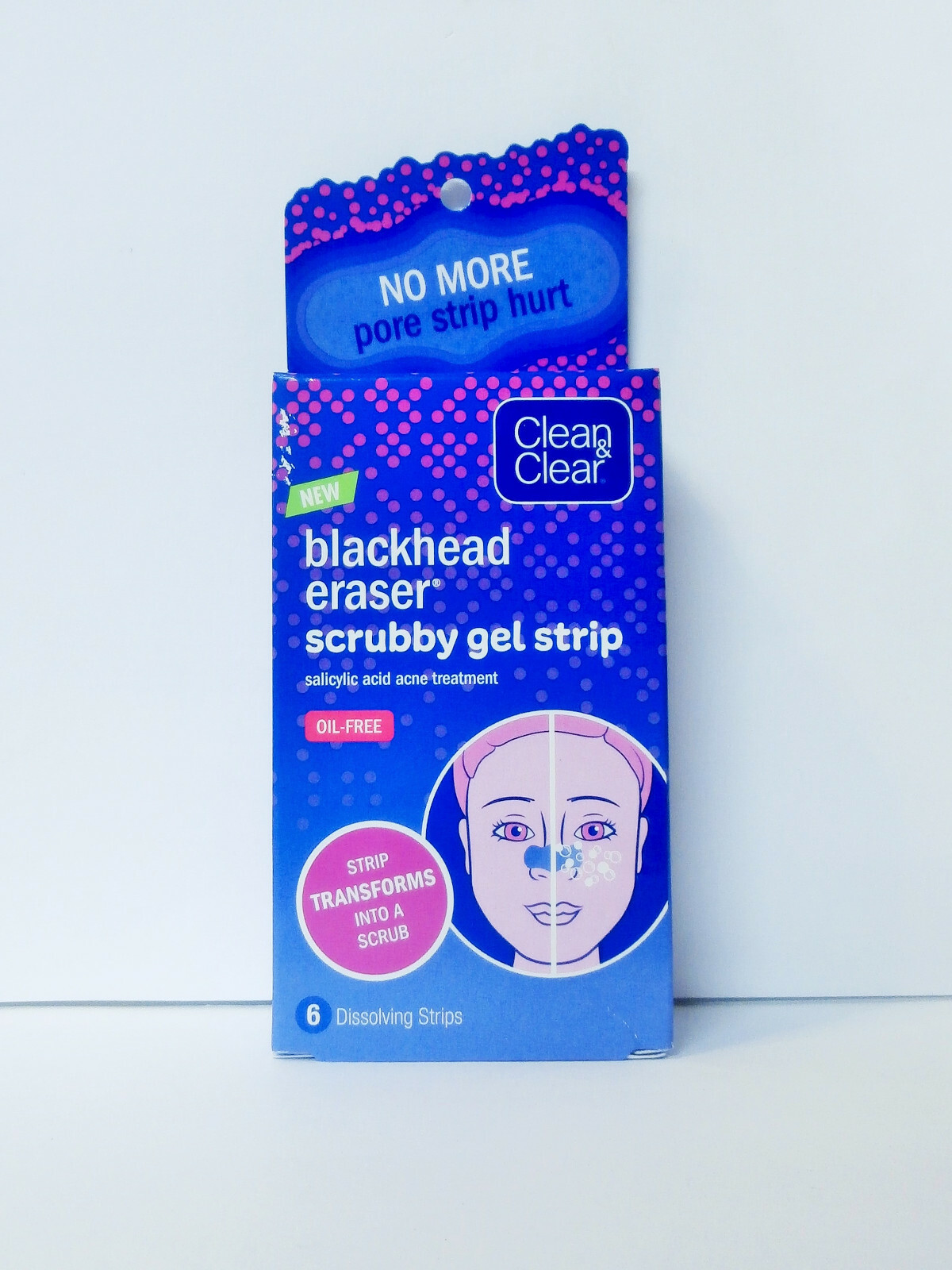 Clean & Clear Gel Strips blackhead eraser scrubby 6 Dissolving Strips ...