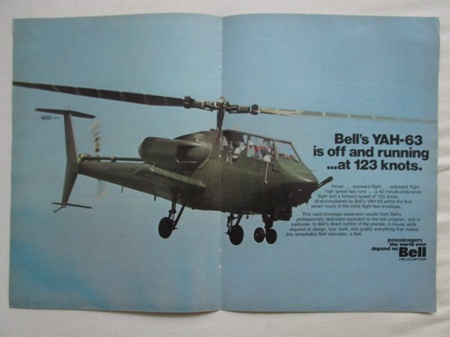 10/1975 PUB BELL HELICOPTER TEXTRON YAH-63 US ARMY 123 KNOTS ORIGINAL ...
